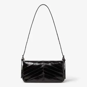 Fendi Baguette® 26424 Black Inlaid Hagfish Leather Bag